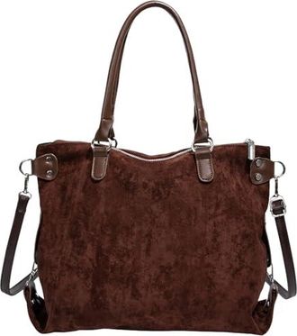 Generic Sac &agrave; main en daim synth&eacute;tique pour femme avec bandouli&egrave;re r&eacute;glable et poign&eacute;e sur le dessus, grande capacit&eacute; pour voyage, shopping, usage quotidien, 