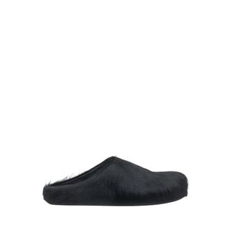 Marni Calf Hair Fussbett Sabot Mules - - Shoes - Damen - Schwarzk - 37 EU