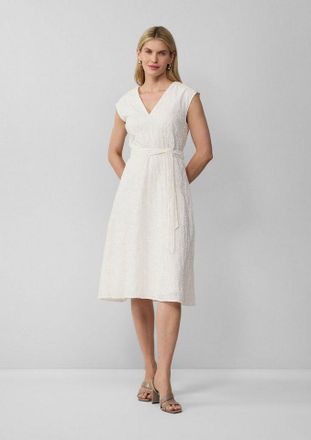 s.Oliver Minikleid Kleid Baumwollkleid mit Stickereien und V-Ausschnitt