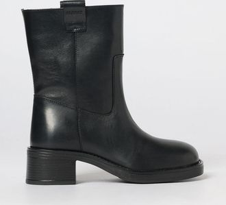Alohas Bottes de motard en cuir lisse avec double tirette et semelle en caoutchouc