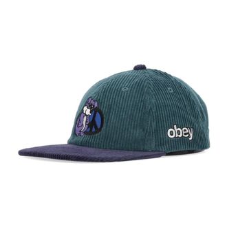 Obey Homme, Accessoires, Vert, Taille: ONE Size Peace Paw 6 Panel Snapback