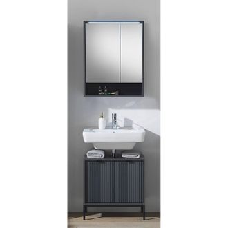 Casa home24 Badezimmerset III 2-teilig 60 x 33cm Grau/Matt Grau