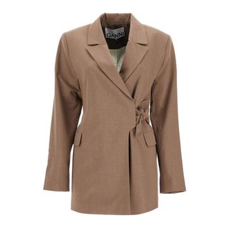 Ganni Asymmetrischer Blazer - - Jackets - Damen - Braun - L