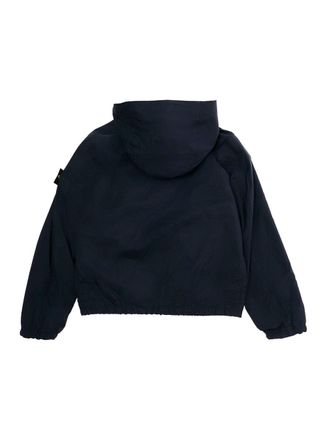 Stone Island Boys Kids Hooded Jacket Blue Polyamide