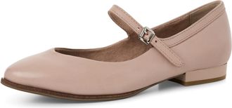 Marco Tozzi Damen Ballerinas aus Leder Spitz, Rosa (Nude), 39 EU