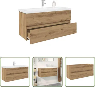 vidaXL vidaXL Einbaubecken - Waschbeckenunterschrank mit Einbaubecken und Wasserhahn