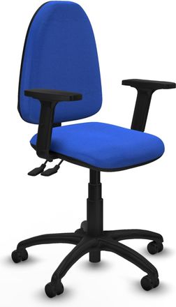 Piqueras y Crespo B&uuml;rostuhl aus A&yacute;na Stoff mit 2D-Armlehnen, mit Permanentkontakt, Doppelgriff und Schneidschaum, mit Parkettrollen, Blau