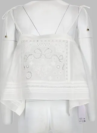 Self Portrait Embroidered Rayon Blouse - White
