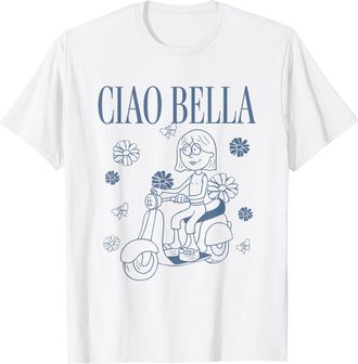 Disney Lizzy McGuire Ciao Bella Lizzie Outline Retro Logo T-Shirt