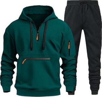 Generic Hommes Jogging Surv&ecirc;tement Sweat &Agrave; Capuche et Pantalon Tracksuit Mode D&eacute;contract&eacute; Surv&ecirc;tement Homme Ensemble 2 Pi&egrave;ces Sportwear Automne Hiver V&ecirc;tement