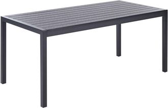 Beliani Gartentisch VERNIO 180 cm 90 cm Metall Schwarz