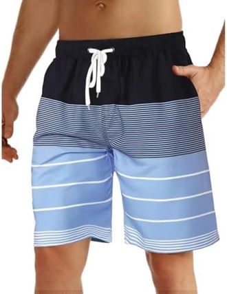 Generic HUIWDP Short de bain d&eacute;t&eacute; tendance en polyester pour homme S&eacute;chage rapide Taille &eacute;lastique Pantalon de plage Traje De Ba&ntilde;o, A22., XXL