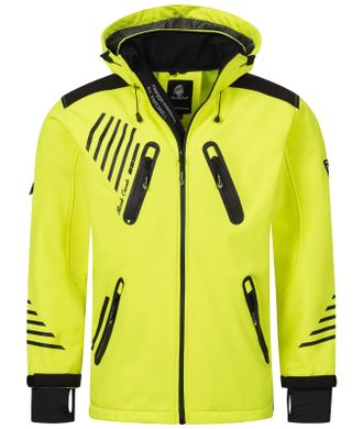 Rock Creek Herren Softshell Jacke Outdoorjacke Windbreaker &Uuml;bergangs Jacke H-140 [Neonyellow 5XL]