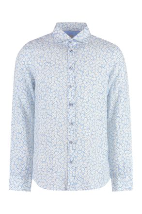 Bastoncino Floral-Printed Cotton Shirt - Blue