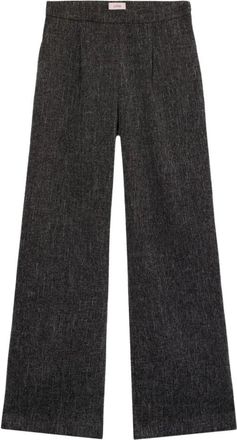 Oltre Femme, Pantalons, Gris, Taille: 50 FR Pantalon palazzo en m&eacute;lange de viscose