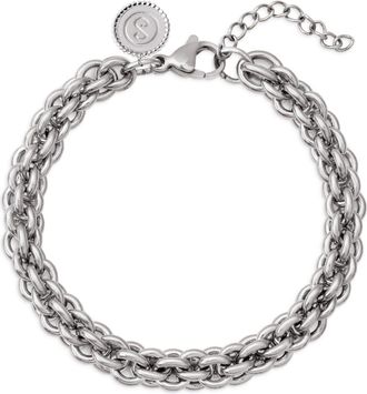 Singularu Big Rope Armband. Edelstahl mit Silberfarbener Beschichtung. Schmuck f&uuml;r Damen