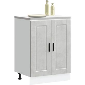 vidaXL Vidaxl - Armoire de cuisine Porto gris b&eacute;ton bois ding&eacute;nierie