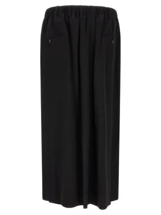 Yohji Yamamoto Asymmetric Wool-Blend Trousers - Black