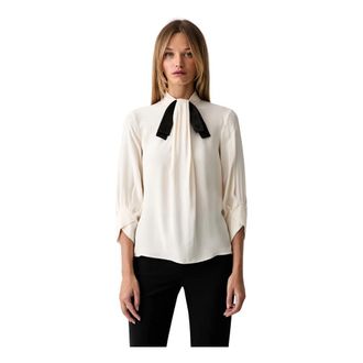 Elisabetta Franchi Bluse mit Schleifen-Detail und Dreiviertel&auml;rmeln - - Blouses & Shirts - Damen - Beige - M