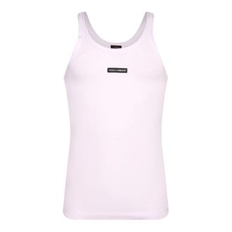 Dolce & Gabbana Ripp-Top mit Logo - - Tops - Herren - Wei&szlig; - XL