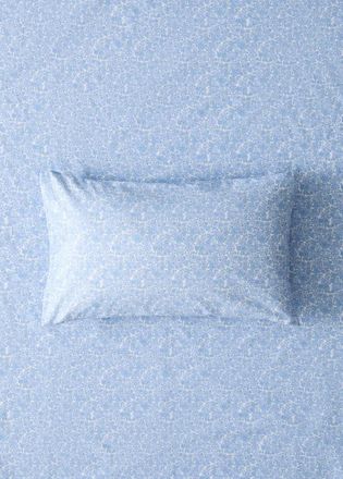 Mango Taie doreiller mini berceau percale de coton &agrave; fleurs bleu - Home - 30x50cm - MANGO HOME