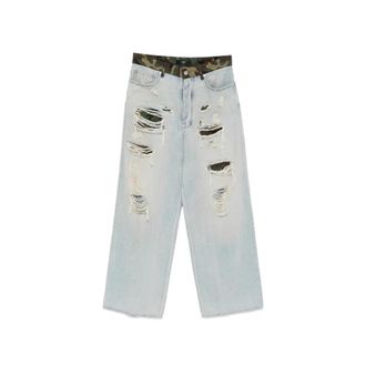 Amiri Jeans mit Camouflage-Print und Destroyed-Effekt - - Jeans - Herren - Blau - W30