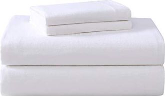 Laura Ashley Bettwäsche-Set für Queensize-Bett, Baumwoll-Flanell-Bettwäsche, gebürstet für zusätzliche Weichheit und Komfort (True White, Queen)