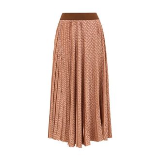 Herno Femme, Jupes, Brun, Taille: 38 FR Leather Midi Skirt