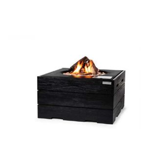 Happy Cocooning Mania Feuertisch 19,5 kW quadratisch gro&szlig; 76x76x46 cm Teak Black/schwarz - Happy Cocooning