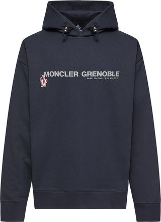 Moncler Moncler Logo Cotton Hoodie, Men, Blue, Size: Xxl