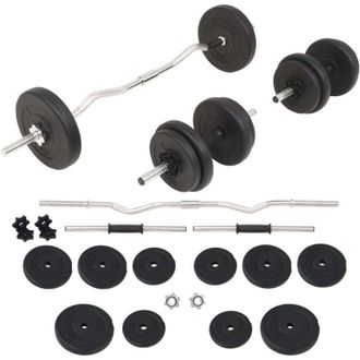 vidaXL Langhantel- und Kurzhantel-Set 30 kg Vidaxl