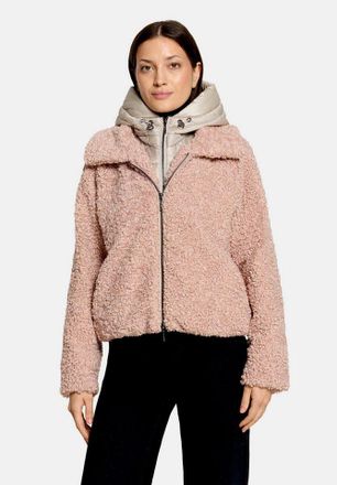AMBER & JUNE Pl&uuml;schjacke Damen mit abnehmbarem Westenteil