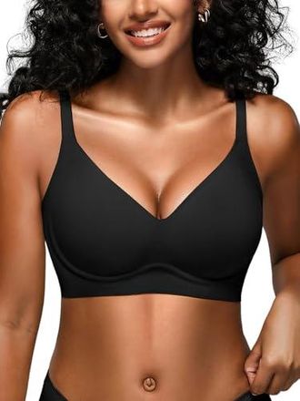 Generic Soutien-gorge de sport sans couture rembourr&eacute; sans couture avec soutien confortable pour tous les jours, Noir, 48