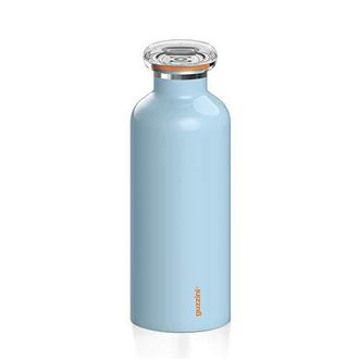 Guzzini on The Go, Energy, Bouteille de Voyage Thermique - Bleu Clair, Ø 7.3 x h21.2 cm | 500 CC - 116700134