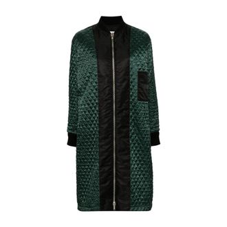 Maison Margiela Langer Nylon Bomber Coat - - Coats - Damen - Gr&uuml;n - 2XS