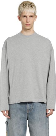 Jil Sander Vertical Logo Cotton Long Sleeve T-Shirt