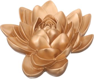 Garneck 3D Lotus Wanddeko aus Formstabilem Kunstharz Kleine Blumen Wanddekoration in Gold Europ&auml;ischer Stil f&uuml;r Schlafzimmer und Wohnzimmer