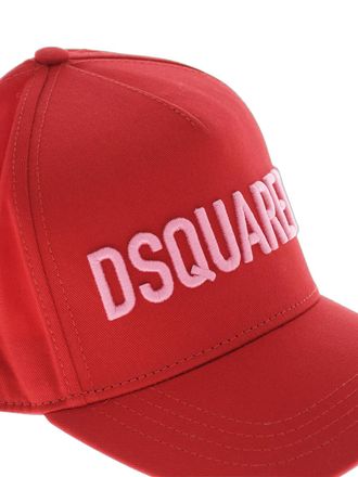 Dsquared2 Mens Embroidered Logo Baseball Cap Red Accessories > Beanies & Hats