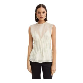 Khaite Femme, Tops, Beige, Taille: 36 FR Westin Organza Top