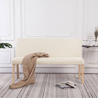 vidaXL Vidaxl - Banc 139,5 cm Cr&egrave;me Polyester