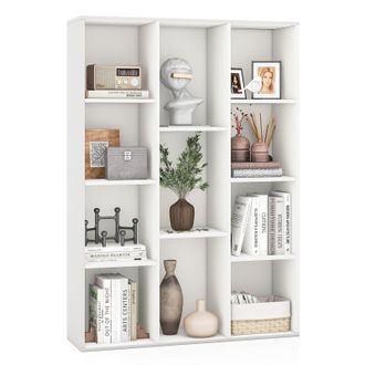 Giantex COSTWAY Bücherregal mit 11 Fächern, Bücherschrank, Büroregal, Würfelregal, Standregal, für Wohnzimmer, Schlafzimmer, Büro, Kinderzimmer, 74 x 24 x 106