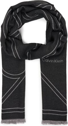 Calvin Klein Schal Calvin Klein Emblem Repeat Lw Shawl W Fringes LV04F8074G Schwarz