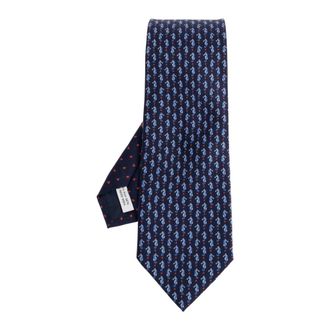 Ferragamo Cavalluccio Seidenkrawatte - - Accessories - Herren - Blau - ONE SIZE