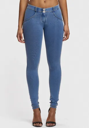 Freddy Jeggings FREDDY WRUP2RC002ORG, Damen, Gr. XS (34), N-Gr, blau (light, blau, denim), Stoff, Obermaterial: 84% Baumwolle, 16% Elasthan, lang, Hosen Jegg