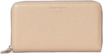 Emporio Armani Portefeuille en cuir grain&eacute; - unisex - Accessoires - Beige - Taille: ONE Size