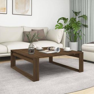 vidaXL Table basse Chêne marron 100x100x35 cm Bois dingénierie