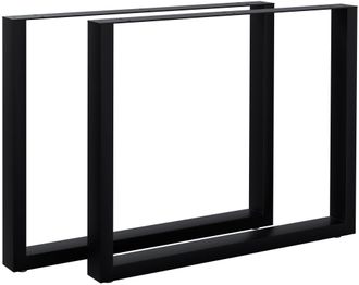 Clp Tischbeine Metall schwarz 2er Set Ilkan, Tischkufen Set f&uuml;r DIY-Esstisch, Tischgestell pulverbeschichtet bis 400 kg belastbar, Farbe:schwarz, Gr&ouml;&szlig;e:90