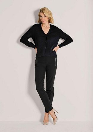 Madeleine Strickjacke Eleganter Cardigan mit V-Ausschnitt Jacke mit Noppenstruktur, Knopfleiste und Langarm