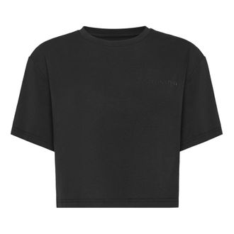 Plein Sport Femme, Tops, Noir, Taille: 40 FR T-Shirt Col Rond Scratch