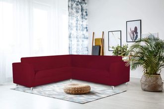 Italian Bed Linen Dehnbarer Spannbezug für Sofas Dahlia, 92% Polyester, 8% Elasthan, Bordeaux, 350-450 cm